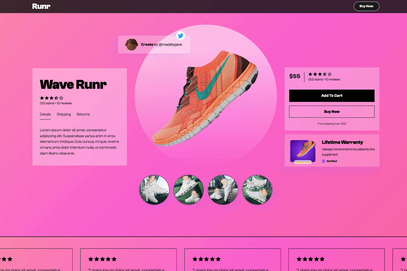 Wave Runr | E-commerce Template | Free - Webflow